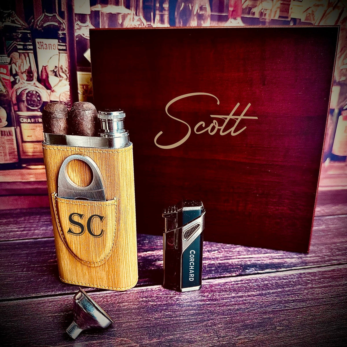 Handsome Personalized Cigar Gift Set - Groovy Cigars